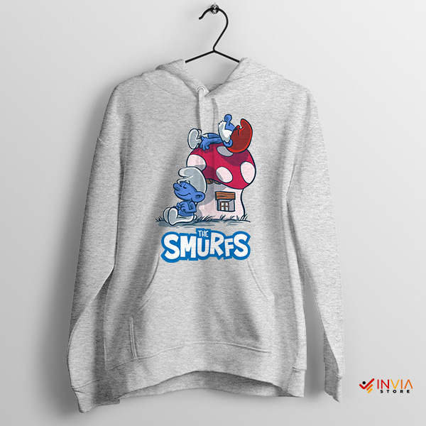 Cute Cartoon The Smurfs Snoopy Sport Grey Hoodie
