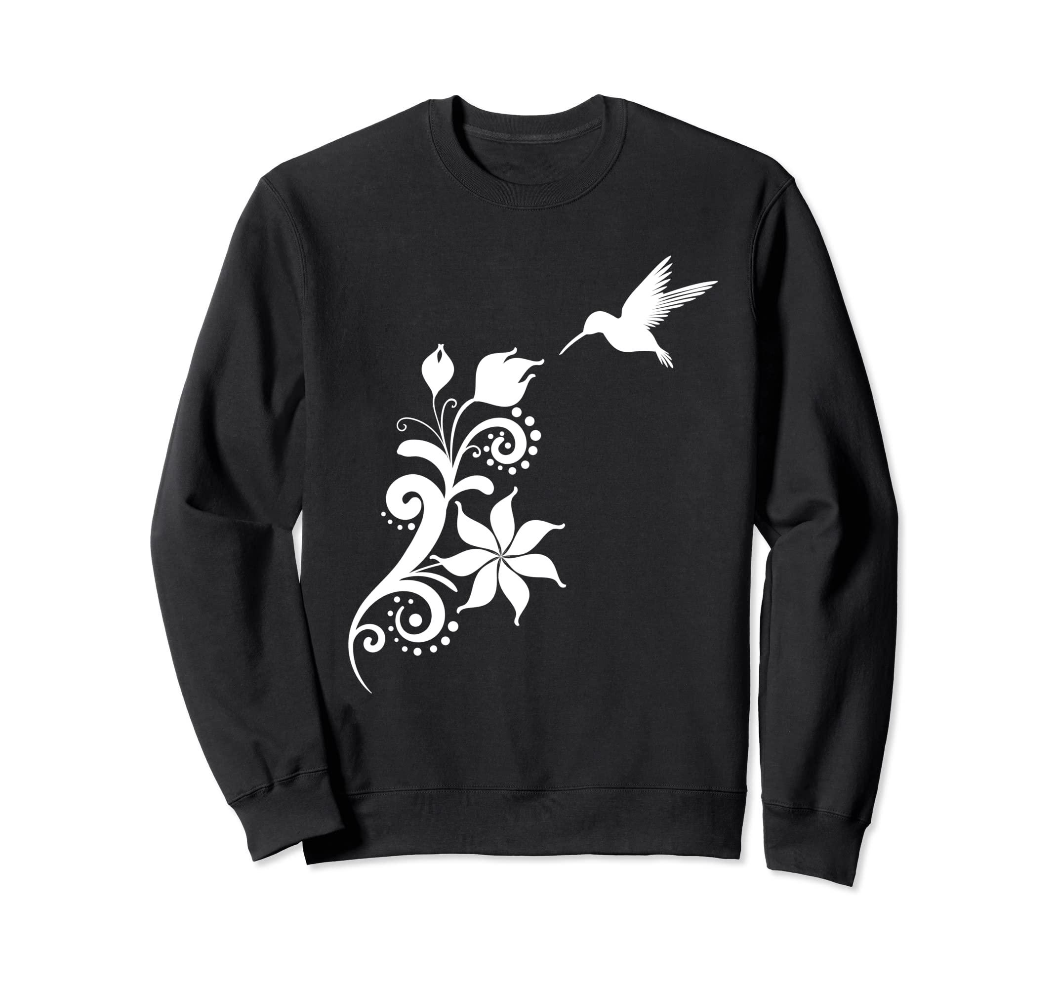 Flowery Hummingbird Sweatshirt Cute Gift For Bird Lovers
