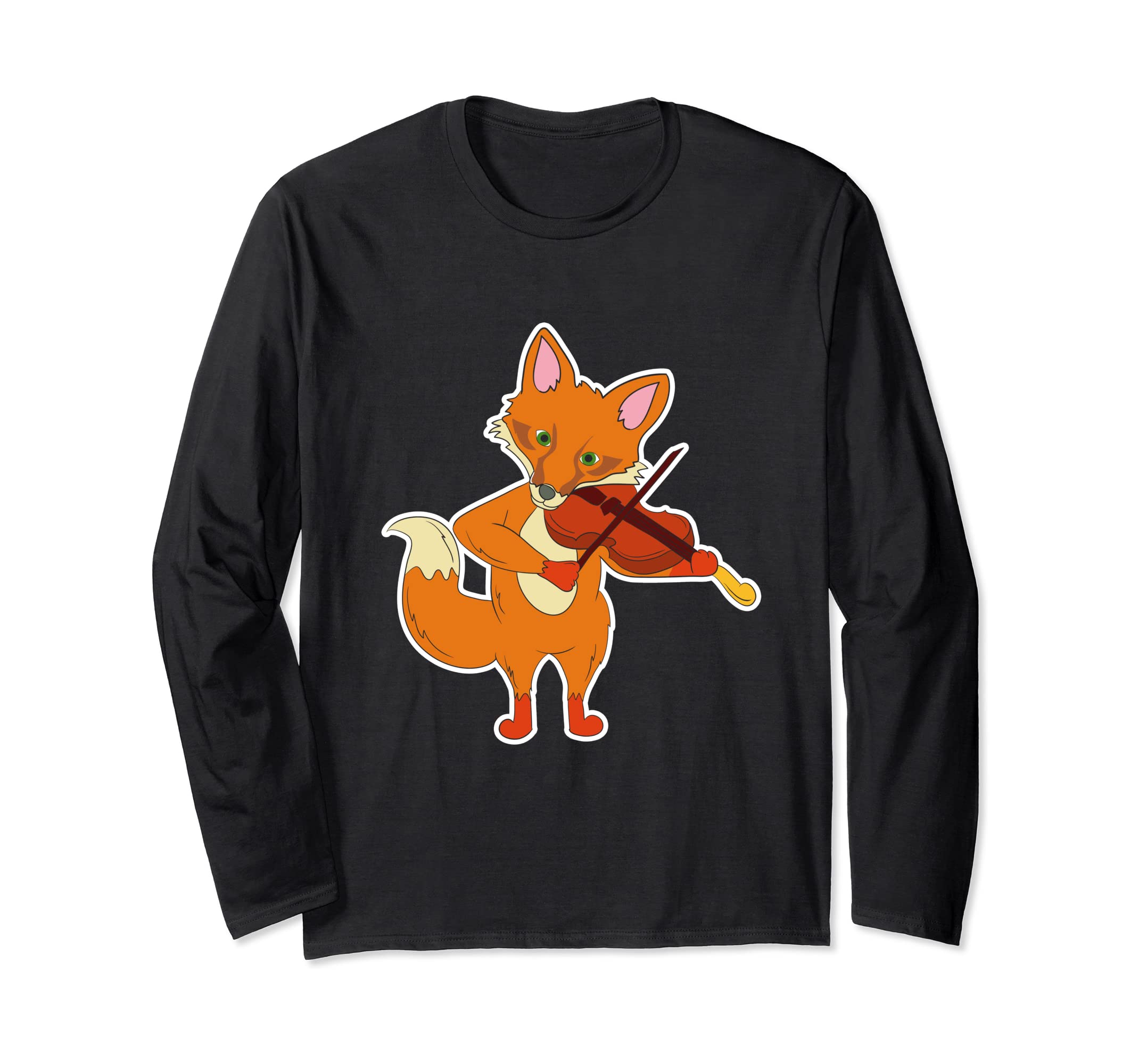 Fox Violinist Music Lover For Violin Lovers Mp Long Sleeve T Shirt
