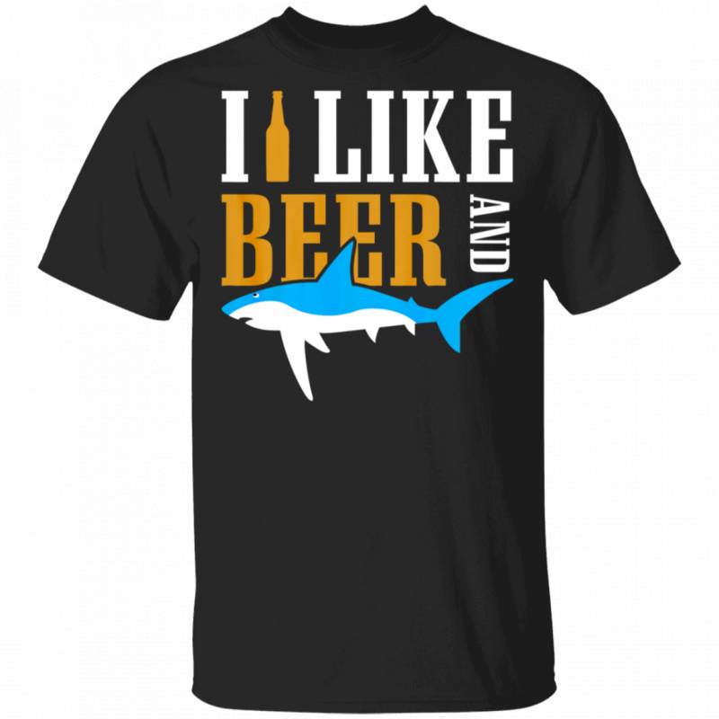 I Like Beer And Sharks T-shirt Funny Novelty Shark
