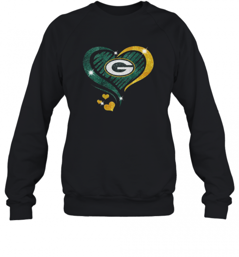 Nfl Green Bay Packers Diamond Heart Shirt Sweatshirt