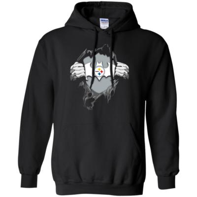 Nfl Pittsburgh Steelers Ripping Tearing Through Logo Batman Hoodie ...